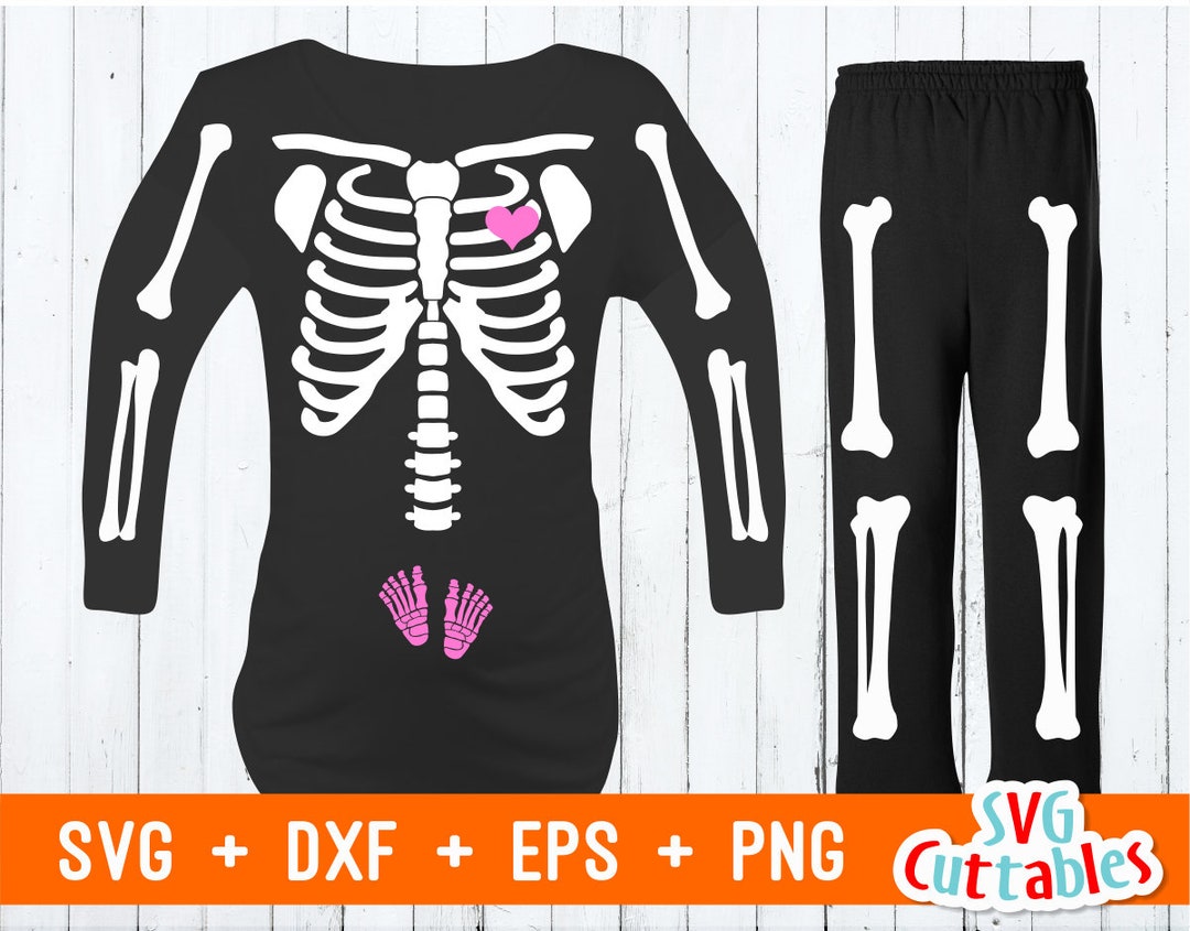 Pregnant Skeleton Svg - Halloween Svg, Eps, Dxf, Halloween Shirt Svg ...