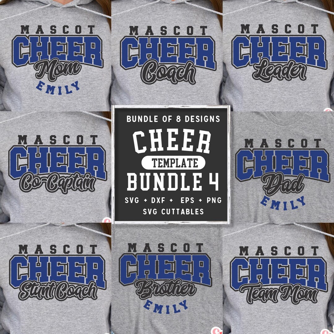 Cheer Svg Bundle 4 - Cheer Template Bundle of 23 - Svg - Eps - Dxf ...