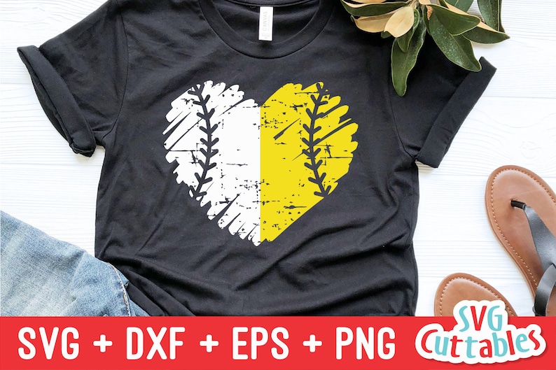 Split Baseball Heart Svg - Softball Heart Svg - Distressed - Grunge ...