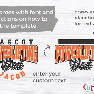 Powerlifting Svg - Powerlifting Dad Template 002 - Svg - Dxf - Eps ...