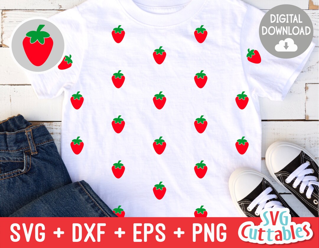 Strawberry Svg - Strawberry Cut File - Svg - Eps - Dxf - Png ...