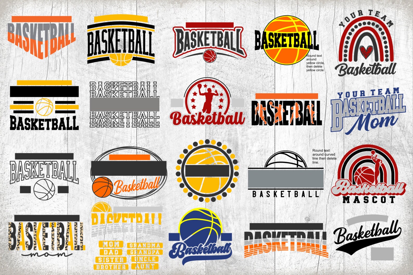 Basketball Bundle SVG - Template Bundle 3 - Svg - Eps - Dxf ...