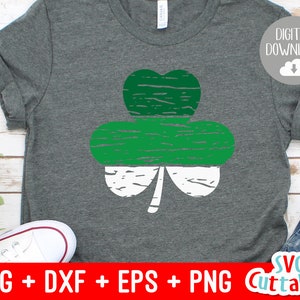 Distressed Shamrock Svg - St. Patrick's Day Svg - Grunge - Shamrock ...