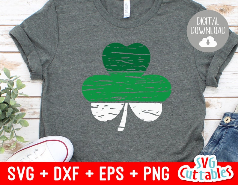 Distressed Shamrock Svg St. Patrick's Day Svg Grunge - Etsy
