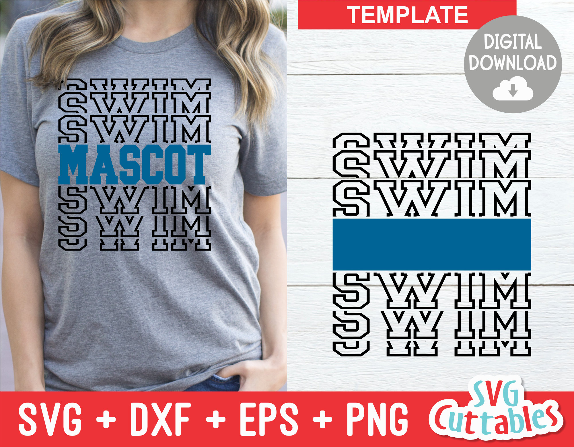 Swim Svg Swim Cut File Swim Template 001 Svg Eps Dxf | Etsy
