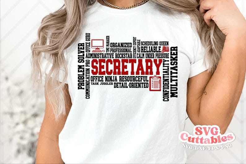 Secretary Word Art Svg - Cut File - Svg - Dxf - Eps - Png - Cut File ...