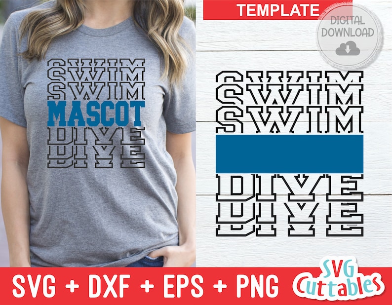 Swim Svg Dive Cut File Swim Template 003 Dive Template - Etsy