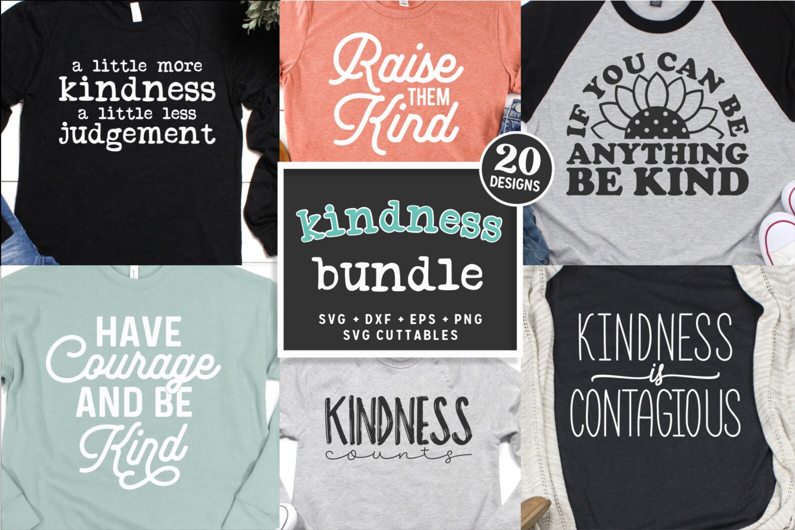 Kindness Bundle Svg Kind Cut Files Quote Svg Shirt Bundle Svg Dxf Eps ...