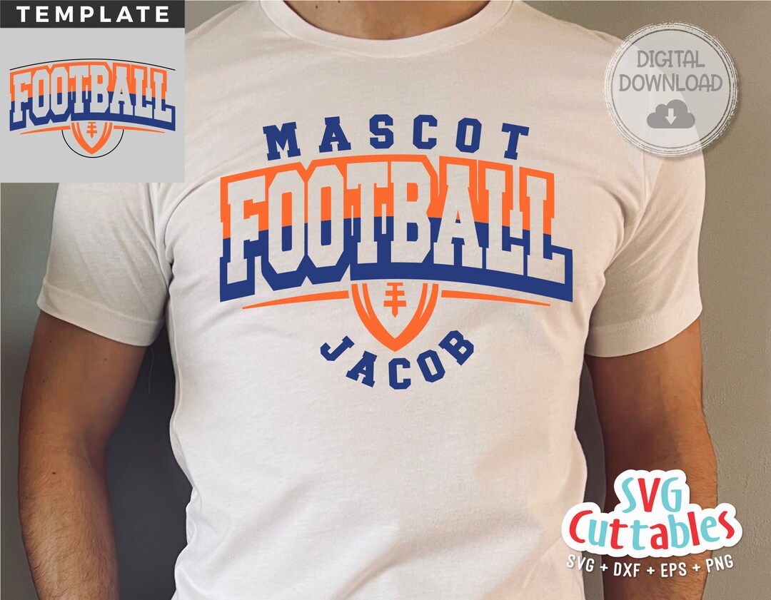 Football Cut File - Football Template 0060 - Svg - Eps - Dxf - Football ...