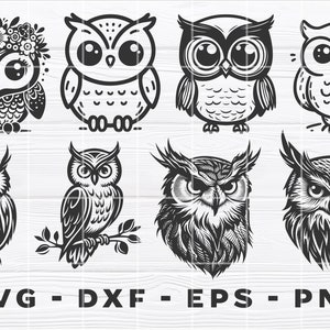Owl Svg - Owl Bundle 1 - Svg - Dxf - Eps - Png - Vector - Silhouette ...