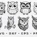 Owl Svg - Owl Bundle 1 - Svg - Dxf - Eps - Png - Vector - Silhouette ...