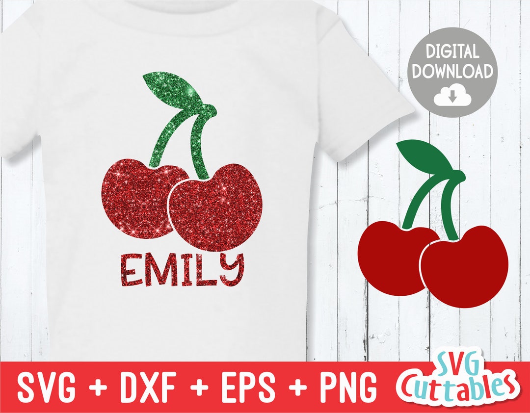 Cherry Svg - Cherries Cut File- Glitter Cherries - Cute Svg - Svg - Dxf ...