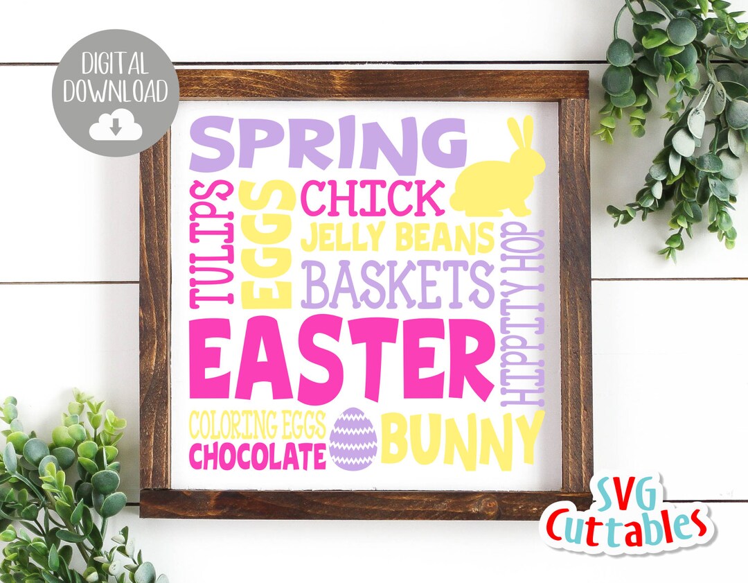 Easter Subway Art Svg - Easter Cut File - Svg - Eps - Dxf - Word Art ...