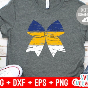 Distressed Cheer Bow Svg - Cheer Cut File - Dxf - Eps - Svg - Png ...