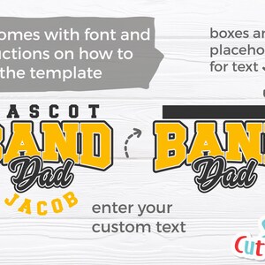 Band Svg Cut File - Band Dad Template 004- Svg - Eps - Dxf - Png ...