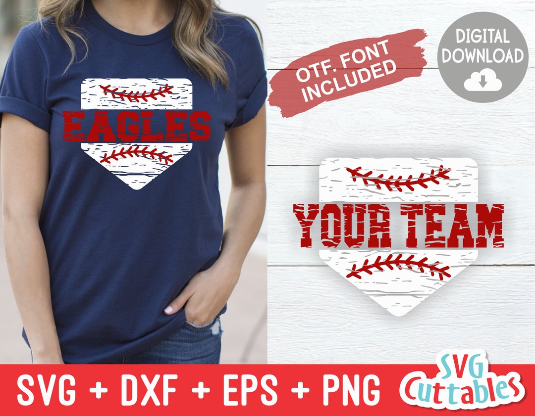Split Home Plate Baseball Svg - Softball Svg - Cut File - Distressed ...
