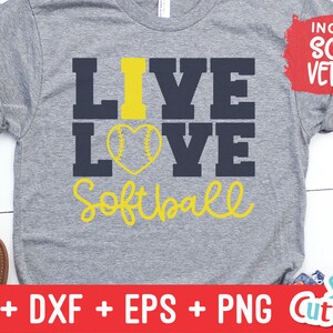 Softball Svg - Softball Cut File - Live Love Softball Svg - Dxf - Eps ...