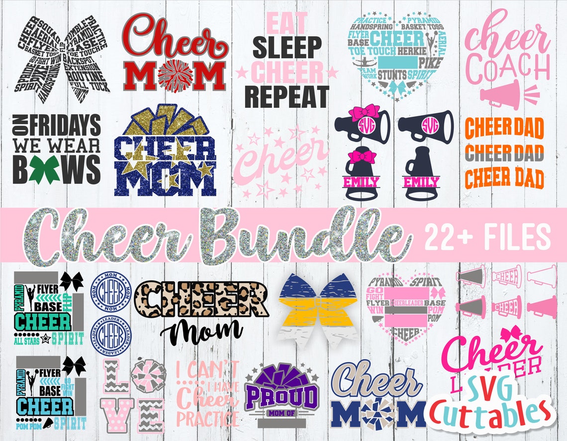 Cheer Bundle Svg - Cheerleader - Dxf - Eps - Cheerleading - Megaphone ...