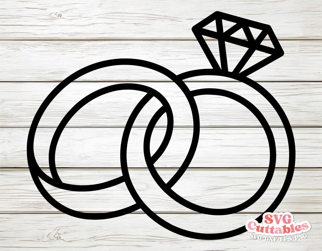 Wedding Rings Svg - Wedding Ring Png Clipart - Cut File - Svg - Dxf ...