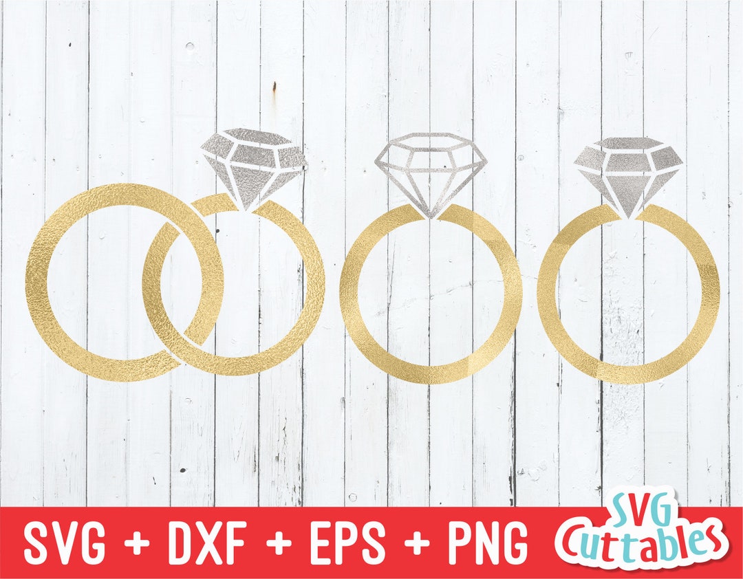 Wedding Ring Svg - Wedding Cut File - Rings - Svg - Dxf - Eps - Png ...