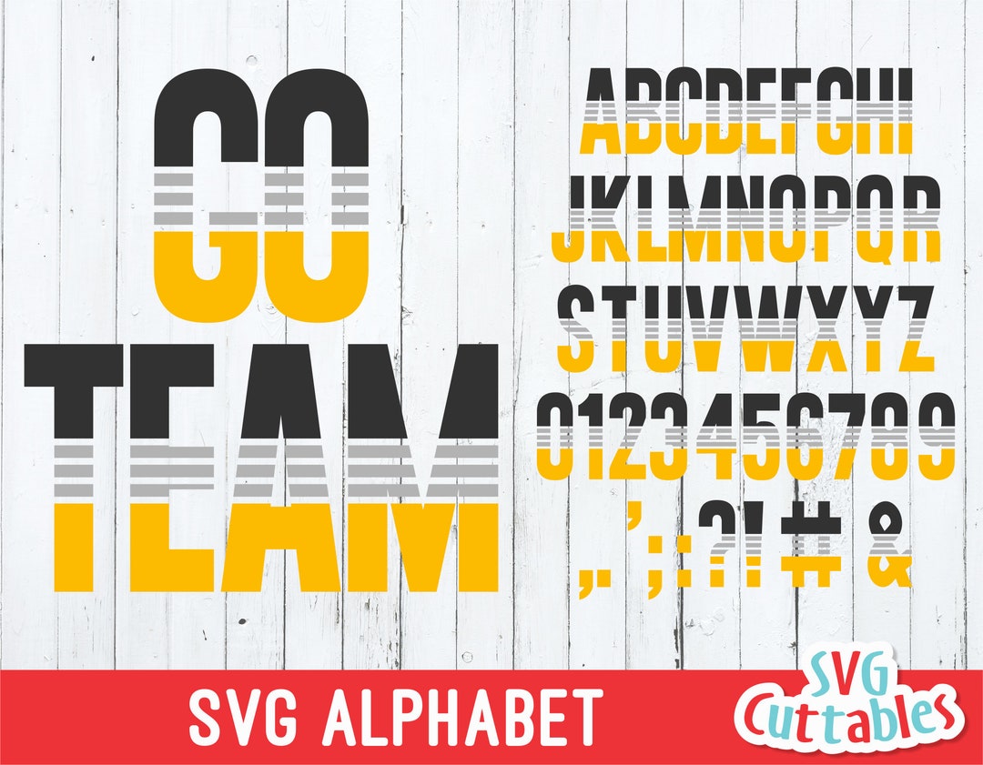 Go Team Svg Alphabet Multi Color Sport Svg Eps Dxf - Etsy