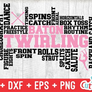 Baton Twirling SVG - Baton Word Art Svg - Dxf - Eps - Cut File ...