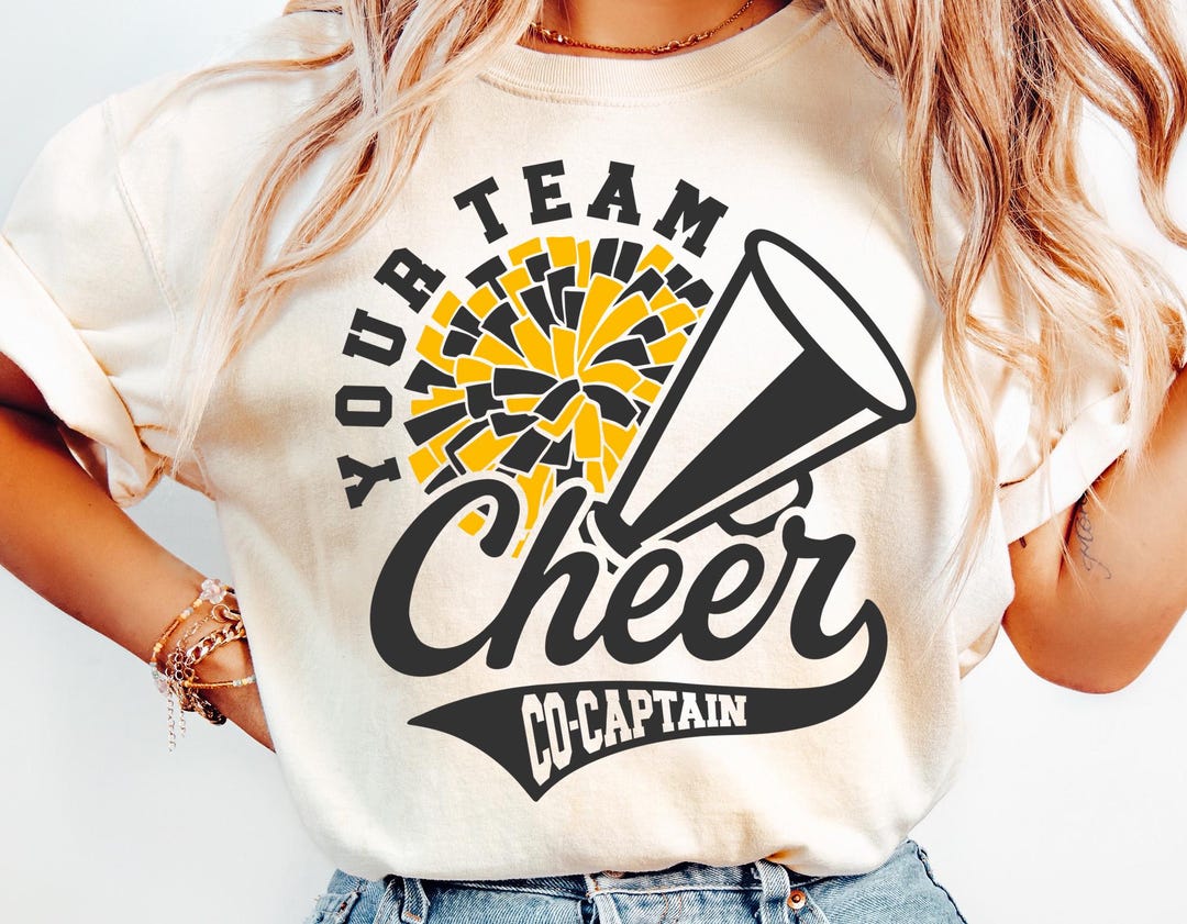 Cheer Co-captain Svg Png, Cheerleader Template, Cheer Team Svg With ...