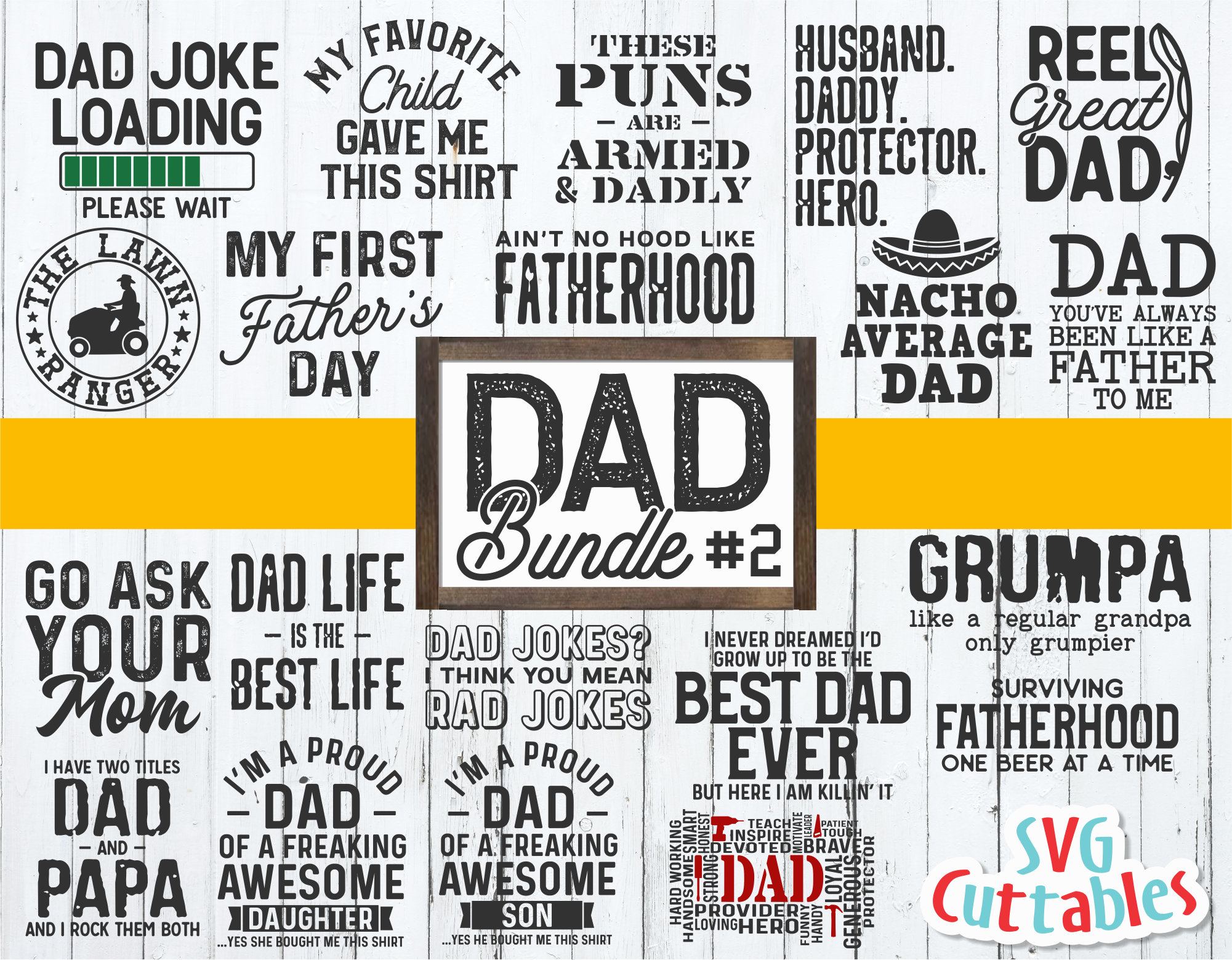 Dad Bundle 2 Svg - Father's Day - Funny Dad Shirt Designs - Dad Decal ...