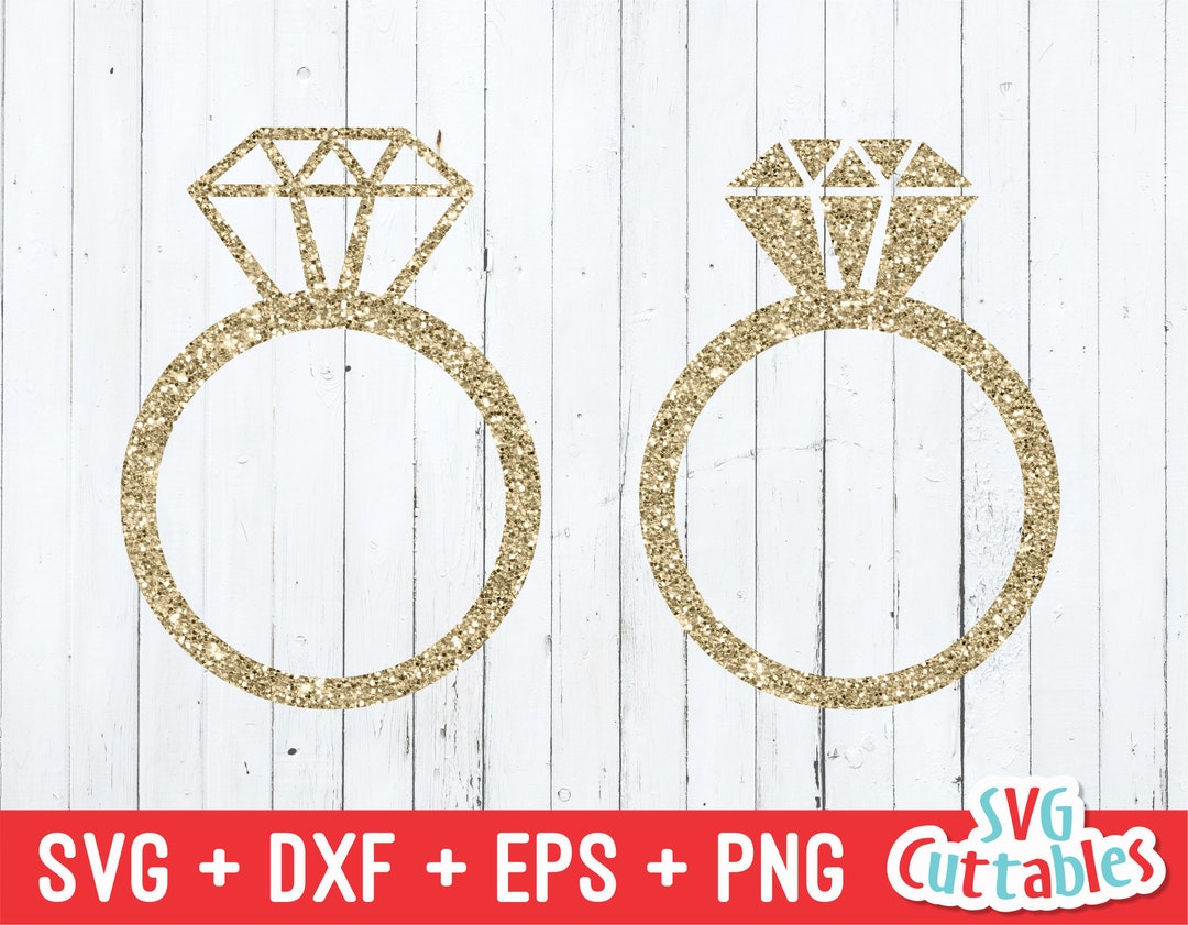 Diamond Ring Svg - Wedding Ring Cut File - Rings - Svg - Dxf - Eps ...