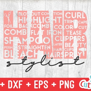 Hairstylist Svg - Word Art - Svg - Dxf - Eps - Png - Subway Art - Cut ...