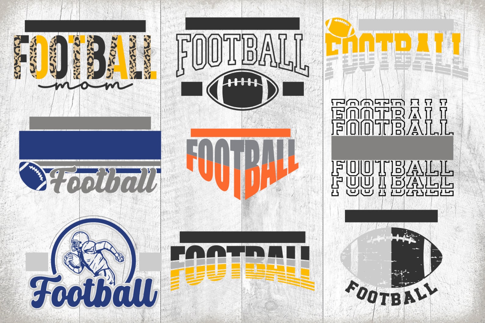 Football Bundle Svg Football Template Bundle 3 Svg Dxf - Etsy
