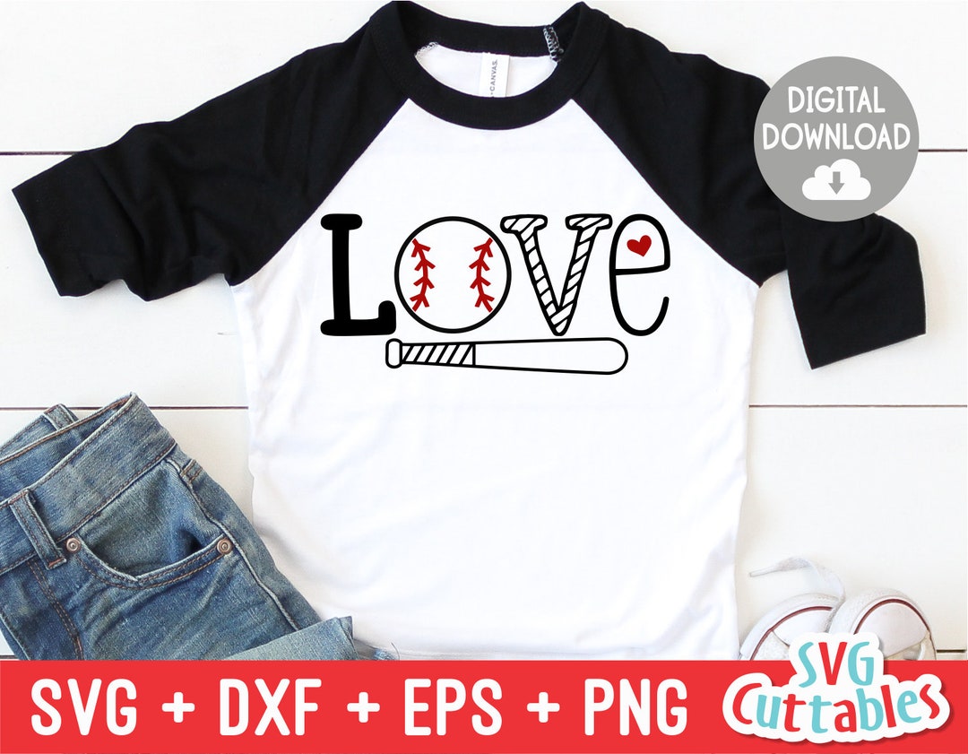 Love Baseball Svg Baseball Cut File Svg Dxf Eps Png Love Softball ...