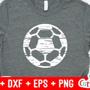 Distressed Soccer Ball Svg - Soccer Cut File - Svg - Eps - Dxf - Png ...