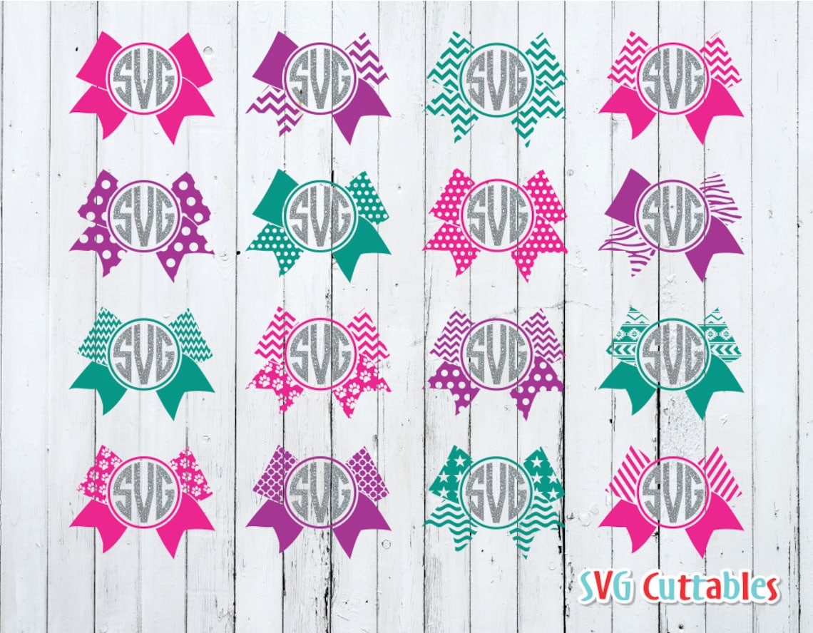 Cheer Bow Svg Cheer Bow Monogram Frame Svg Cheerleader Svg - Etsy