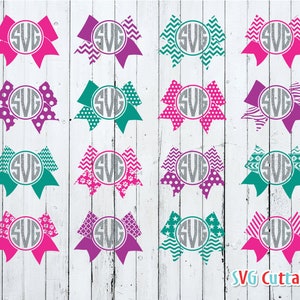 Cheer Bow Svg, Cheer Bow Monogram Frame Svg, Cheerleader Svg, Chevron ...