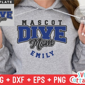 Dive Svg - Dive Mom Template 001 - Svg - Dxf - Eps - Png - Cut File ...