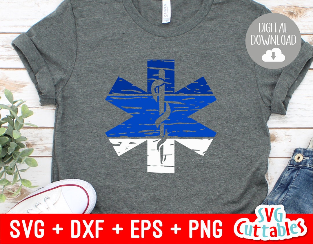 Distressed Star of Life Svg - EMS - EMT - Paramedic - Svg - Eps - Dxf ...