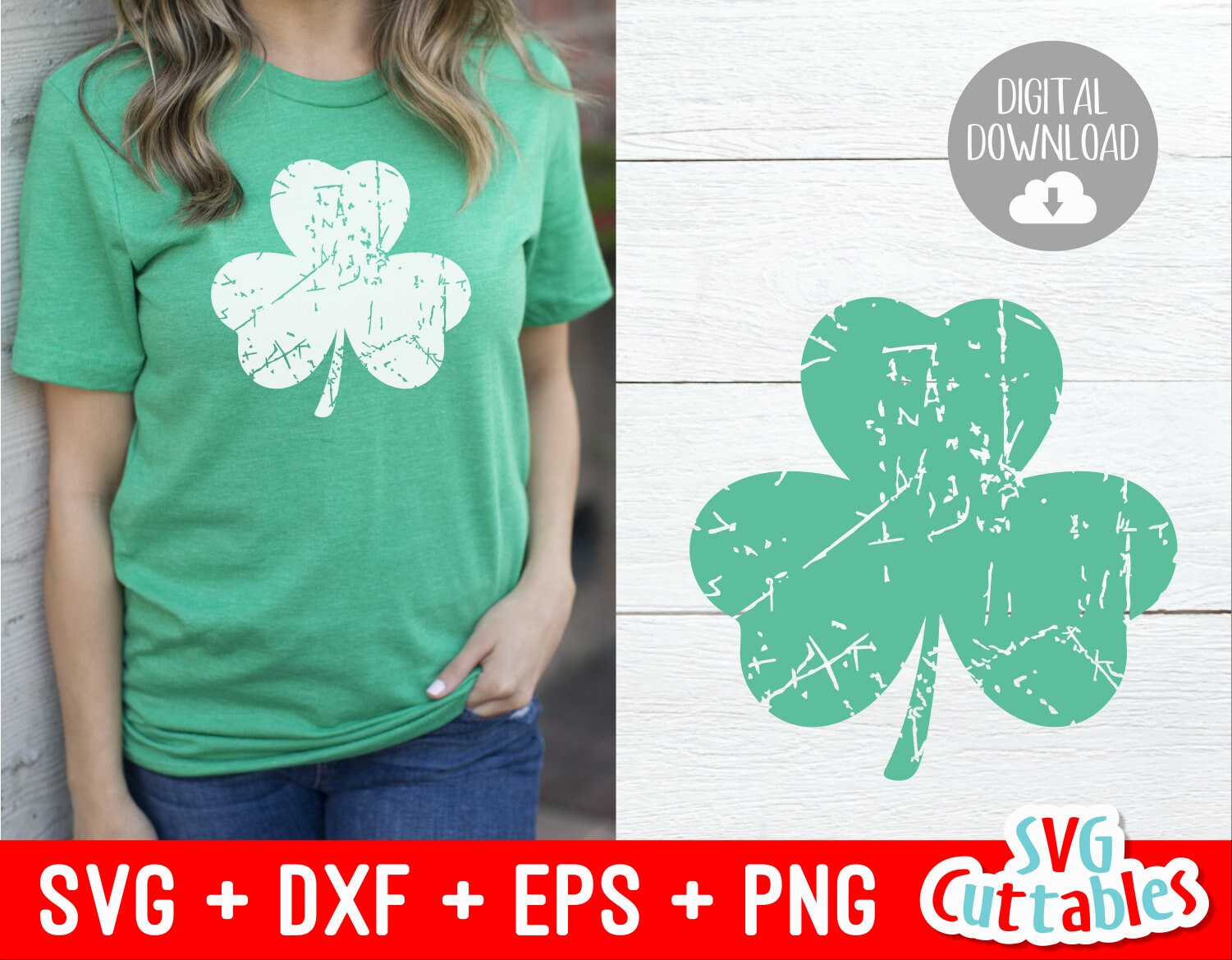 St. Patrick's Day Svg Distressed Grunge Shamrock - Etsy