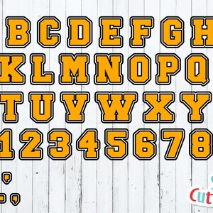 Double Outlined Sport Alphabet Svg - Two Color - Numbers - SVG, EPS ...