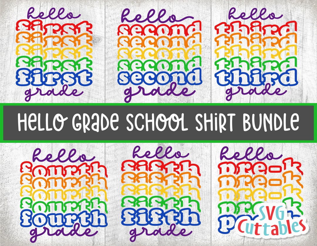 Hello Grade Bundle Svg - Back to School Bundle Svg - Dxf - Eps - Png ...