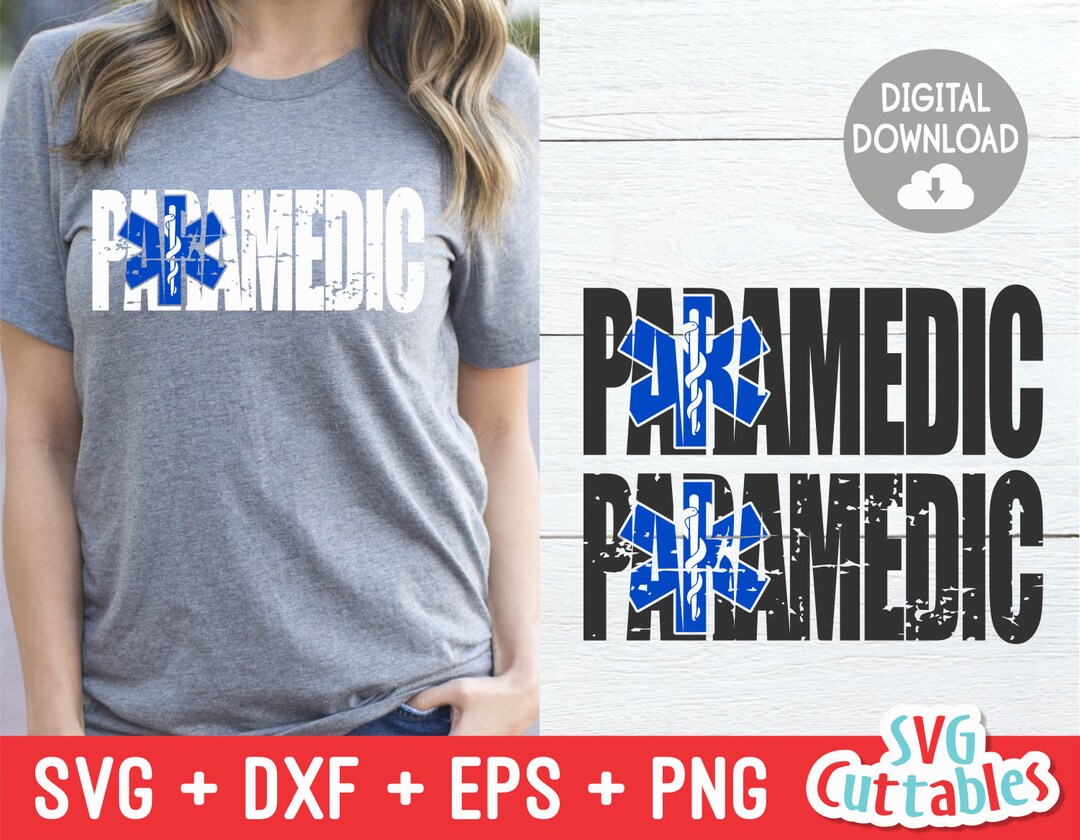 Distressed Paramedic Svg - Paramedic Cut File - Svg - Eps - Dxf - Png ...