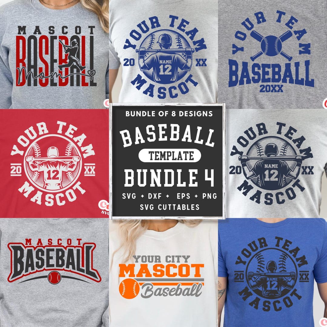 Baseball Svg Bundle - Baseball Template Bundle 4 - Svg - Eps - Dxf ...