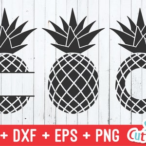 Pineapple Svg - Split Pineapple Cut File - Pineapple Monogram Frame ...