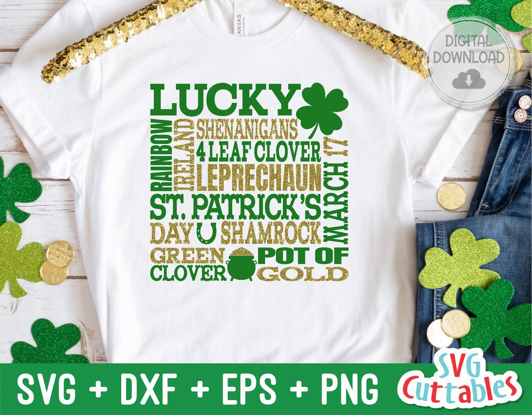St. Patrick's Day Subway Art Svg - Word Art - Shamrock - Clover Svg ...