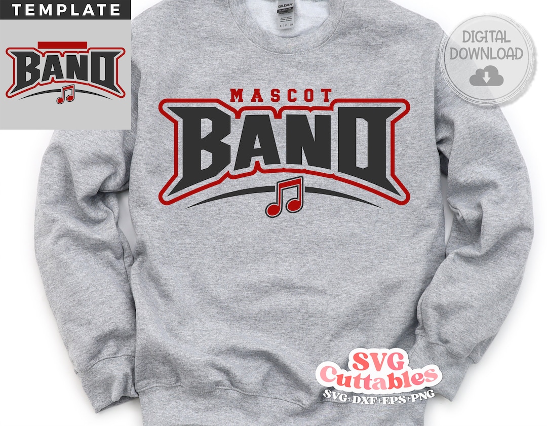 Band Svg Cut File - Band Template 0010- Svg - Eps - Dxf - Png ...