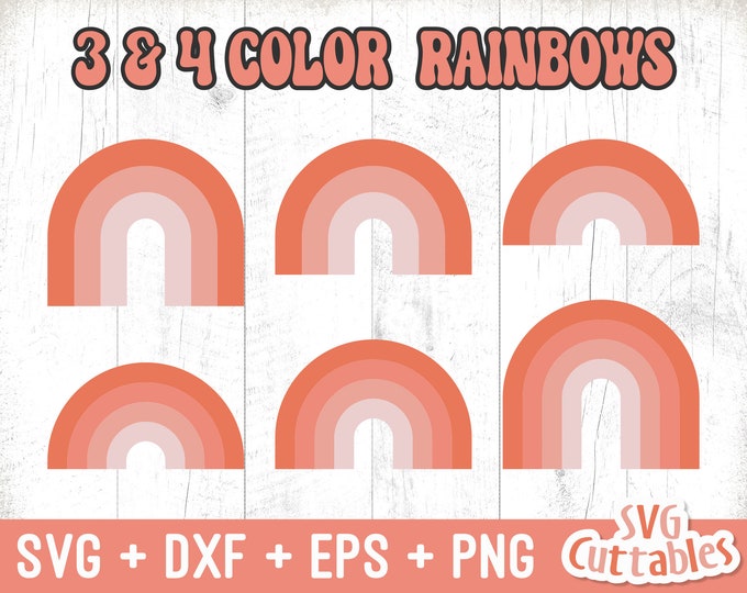 Retro Rainbow Svg, Vintage Rainbow Svg, Layered Rainbow Svg Jpg, Retro ...