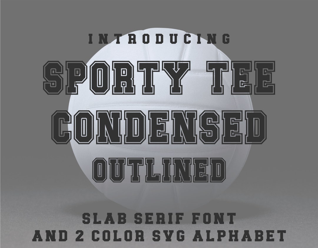 JP Sporty Tee Condensed Outlined - Sport Font - Otf - Ttf - Sporty Font ...