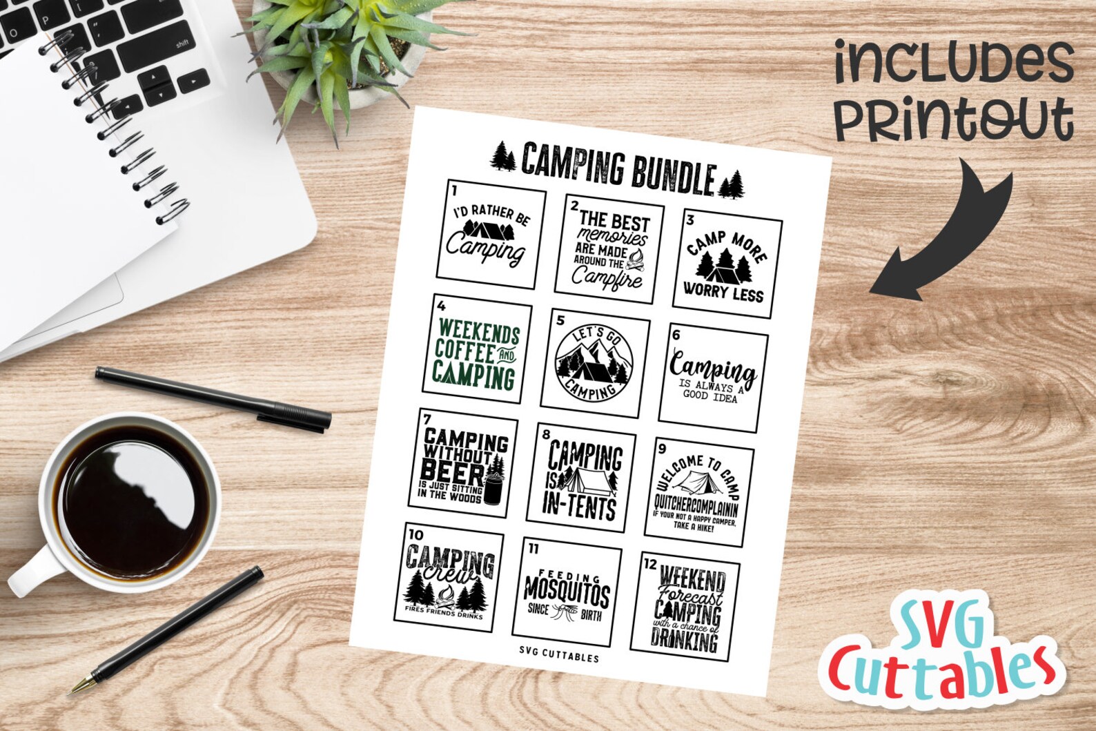 Camping Bundle Svg - Camping SVG - Shirt Design - Cut File - Svg - Dxf ...