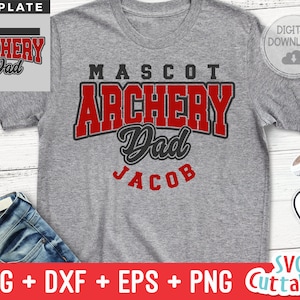 Archery Svg - Archery Dad Template 003 - Svg - Eps - Dxf - Png ...