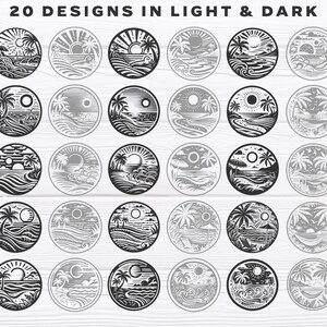 Beach Svg - Beach Scene Bundle 1 - Svg - Dxf - Eps - Png - Round Beach ...